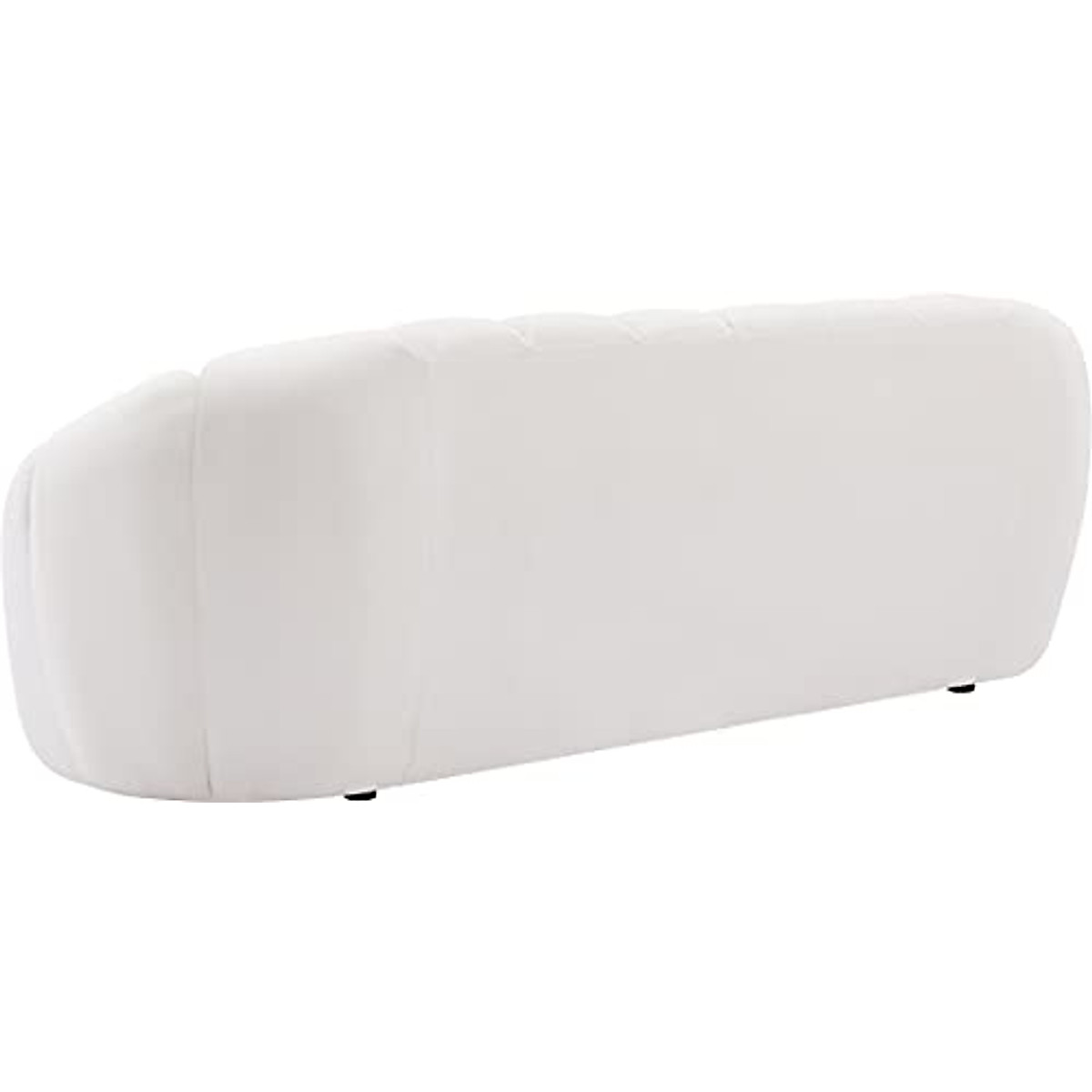 Meridian Furniture 613Cream-S Elijah Collection Modern | Contemporary Velvet Upholstered Sofa with Deep Channel Tufting