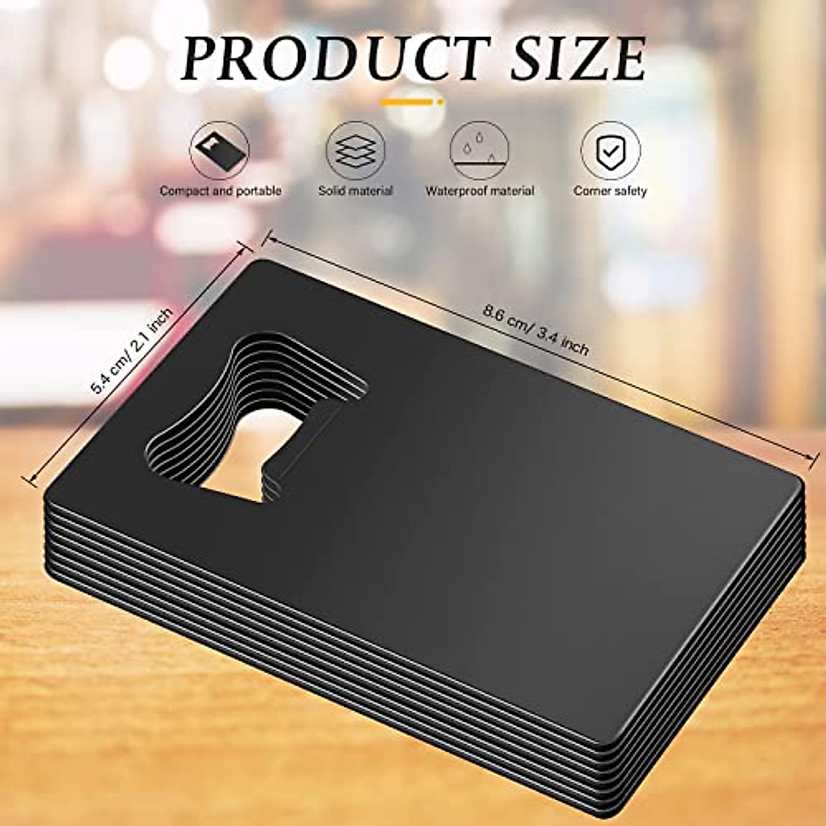 Newtay 60 Pcs Credit Card Bottle Opener Groomsmen Bridesmaid Wallet Bottle Opener Beer Wine Stainless Steel Bottle Opener for Wallet Pocket Party Wedding Favor, Black