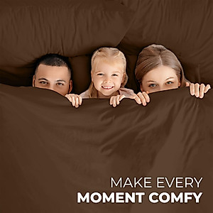ROYALE LINENS 4 Piece Full Sheets Set - Soft Brushed 1800 Microfiber Bedding - 1 Fitted, 1 Flat Sheet, 2 Pillow Cases - Wrinkle Free & Fade Resistant - Hotel Luxury Bed Sheets (Chocolate Brown, Full)