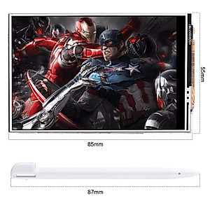 kuman 3.5 Inch Touch Screen TFT LCD Display SPI with Touch Pen for Raspberry Pi 3B+/ Pi 2B, Pi Zero W, Pi A/B