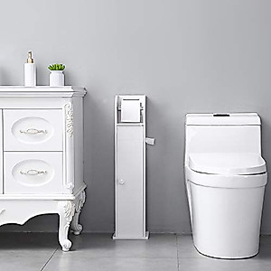 ZXJOY Toilet Paper Storage Containers Narrow Cabinet for PVC Toilet Paper Towel with Paper Roll (19 x 19 x 77)