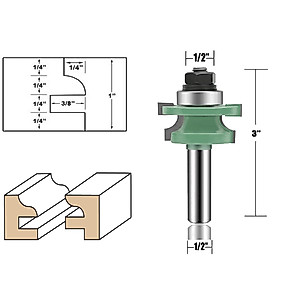OLETBE 3 PCS Router Bit Set, 1/2-Inch Shank Round Over Raised Panel Cabinet Door Ogee Rail and Stile Router Bits, Woodworking Wood Cutter, Wood Carbide Groove Tongue Milling Tool