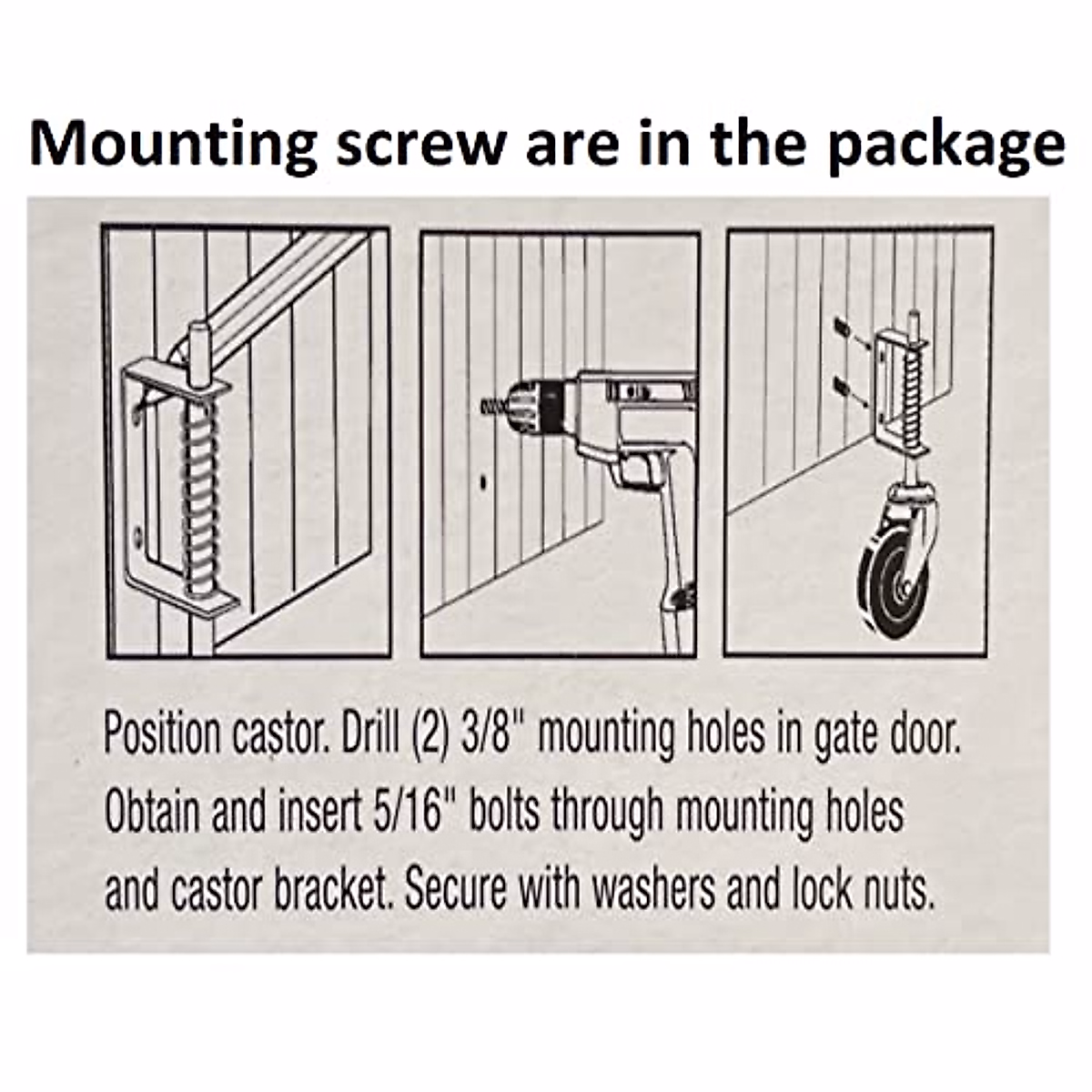 Spring Loaded Gate Caster 4”, Heavy Duty Gate Caster Wheel with Spring Loaded,Universal Mount Pate, 250-500 lbs Load Capacity, 4 Inches Rubber Wheel(Two PCS))