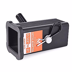 MICTUNING 2-1/2 inches Class V to 2 inches Class III and IV Trailer Hitch Receiver Adapter, 2.5 inches to 2 inches Reducer Sleeve with Hitch Pin and Clip