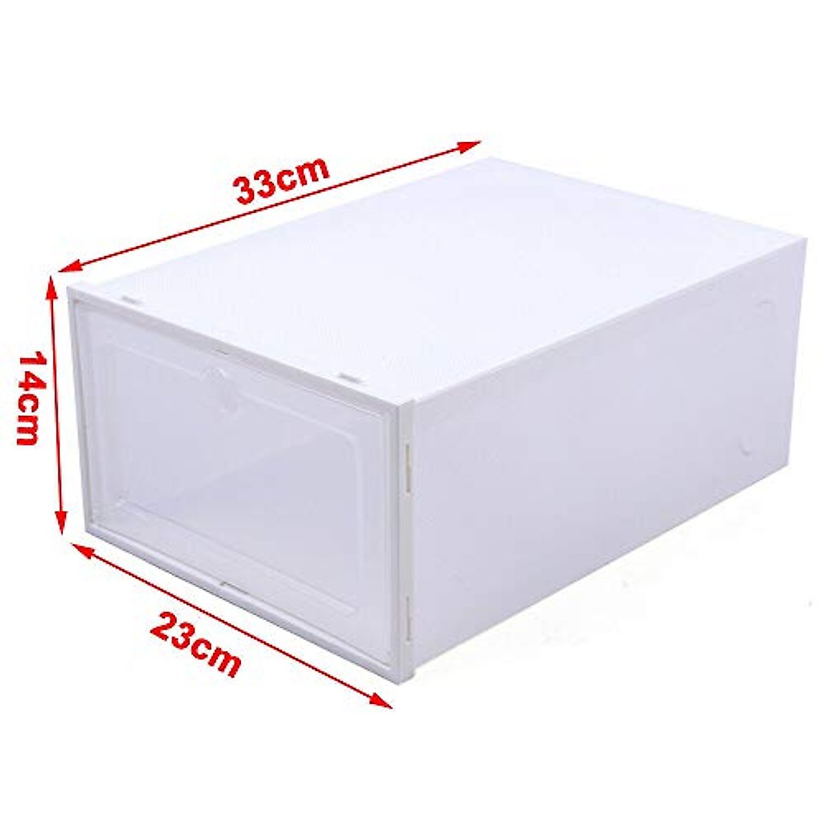 Front Open Shoe Box Set Rack Stack Foldable Shoe Box Plastic Storage Case Clear White Stackable Organizer (24 shoe boxes angel white large (round hole))