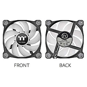 Thermaltake Pure 12 ARGB 5V Motherboard Sync/Analog Controller 16.8 Million Colors 9 Addressable LEDs 120mm Hydraulic Bearing Case/Radiator Fan, 3 Pack CL-F079-PL12SW-A