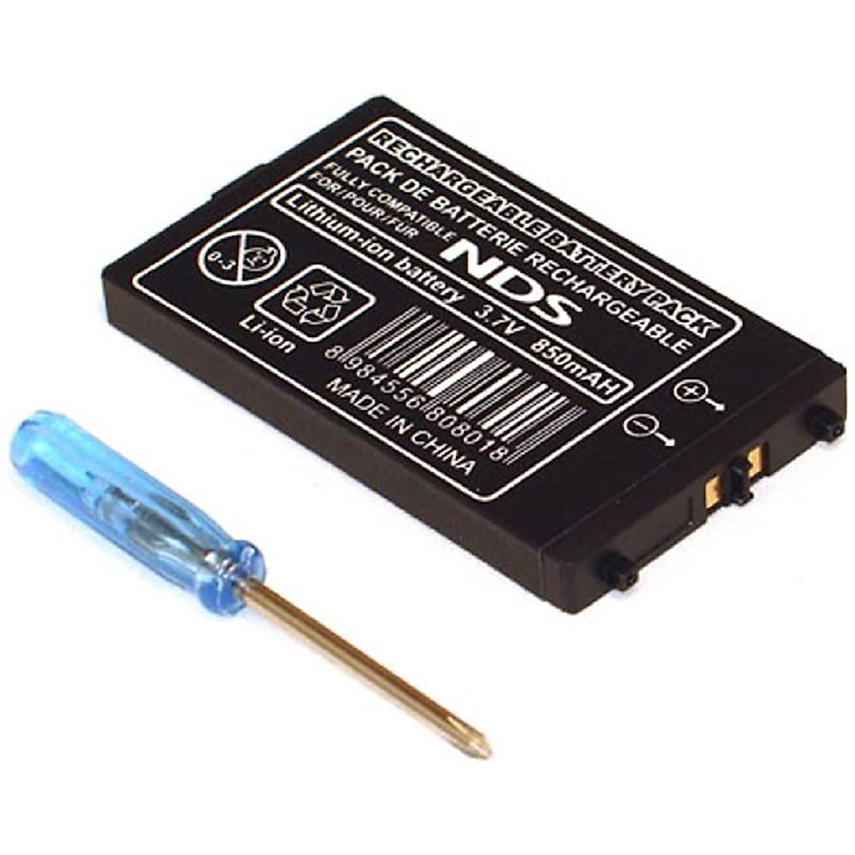 G-Dreamer 850mAh Rechargeable Lithium-ion Battery + Tool Pack Kit Compatible for Nintendo DS NDS