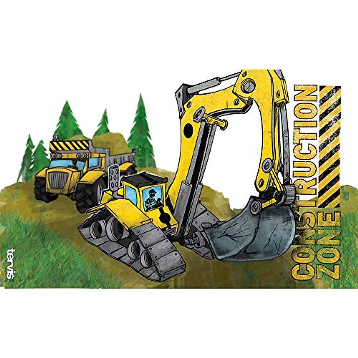 Tervis Construction Trucks Made in USA Double Walled Insulated Tumbler Cup Keeps Drinks Cold & Hot, 10oz Wavy, Unlidded