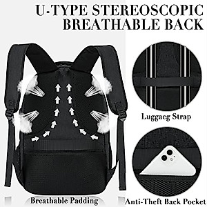 BIKROD Backpack for Men, TSA Travel Backpack, College Backpacks Water Resistant Back Pack with USB Charging Port, Business Anti Theft Durable Computer Bag Gifts Fits 17.3 Inch Laptop, Black