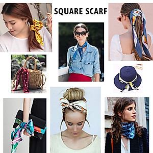 COOLANS 10 PCS Mixed Set Scarf,Fashion Square Satin Neck Scarf Head scarf for Women Hair Scarf Bundle 20 inch x 20 inch (Set A (10 pcs))
