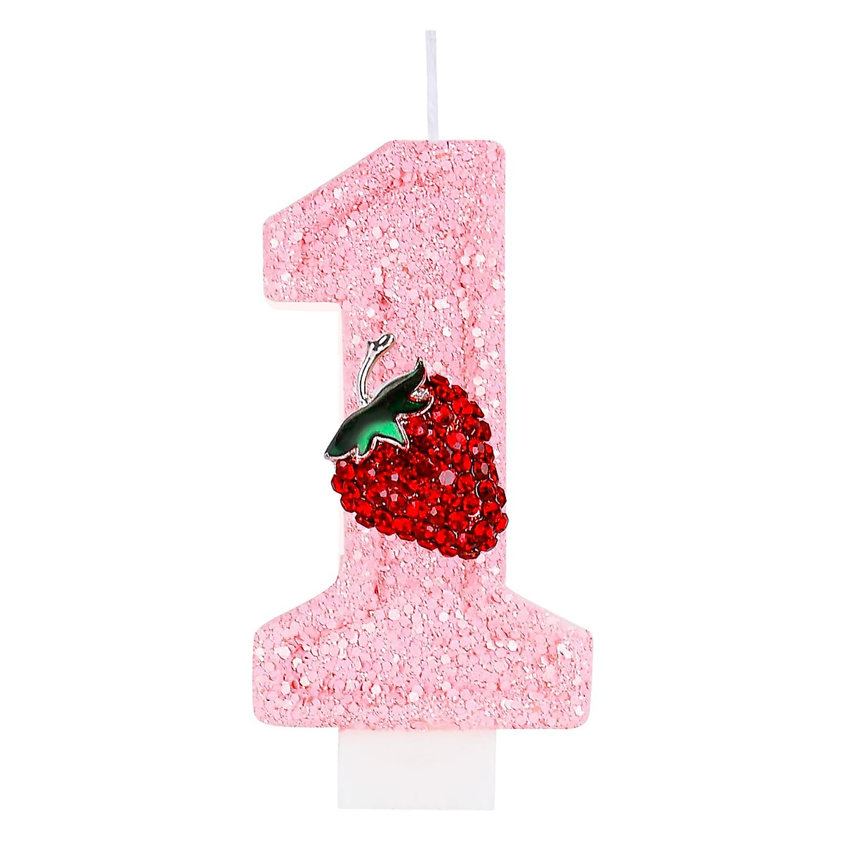 1st Strawberry Birthday Candle Pink Number 1 Candle with Red Strawberry Cute Berry First Birthday Decor for Cake Topper Party Supplies 1st Birthday Strawberry Theme Party, Anniversary