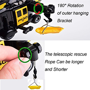 OMGTOY Military Helicopter, Airforce Airplane Toy with Hanging Basket Lights and Sounds for Kids(Black)