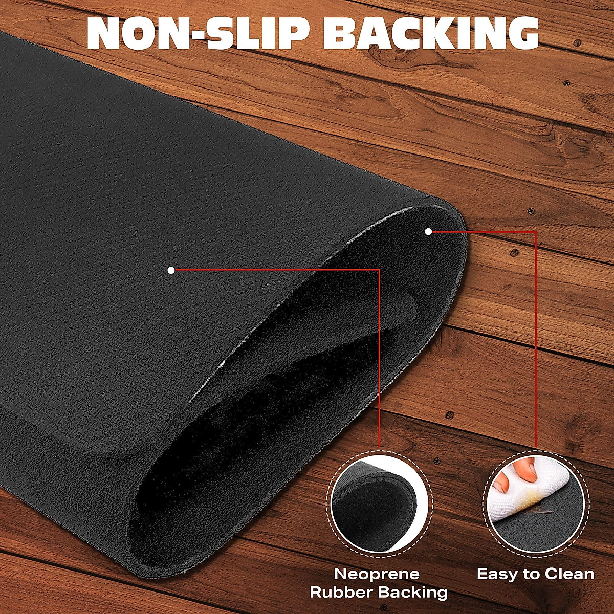 LIVABIT – 12” X 36” inch Gunsmith Cleaning Tool Work Bench - Non-Slip and Oil Resistant Neoprene Gun Mat - 4 mm Thickness - Compatible with Rifles and Small to Large Pistols – Black