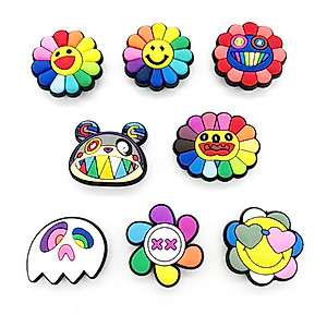 DimiGlobal 20Pcs shoe charms for Kids Cute Flower Shoe Charms for Girls and Women Girly Shoe Decoration Party Favor shoes charms Pins Accessories Party Gifts (20)