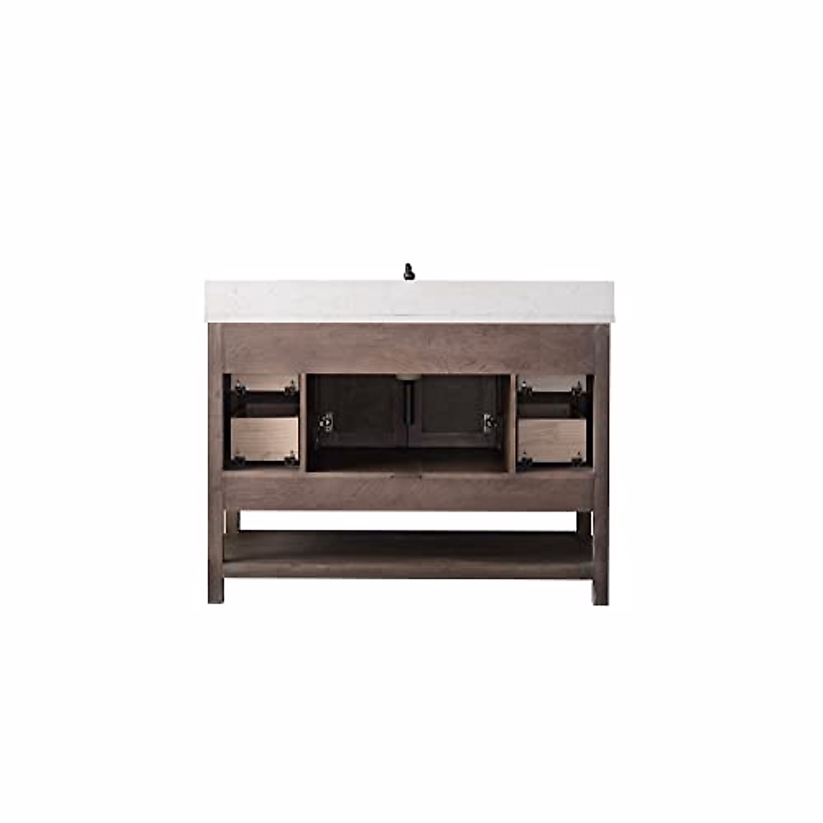 UrbanFurnishing.net - Harvey 48-Inch (48") Rustic Modern Farmhouse Bathroom Vanity - Brown Spruce