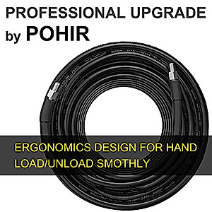 POHIR Sewer Jetter Kit for Pressure Washer 50 ft, Hydro Drain Jetter Cleaner Hose with 1/4 Female NPT, Button Nose, Rotating Sewer Jet Nozzle and Pressure Washer Adapter, 4000 PSI Drain Cleaner Hose