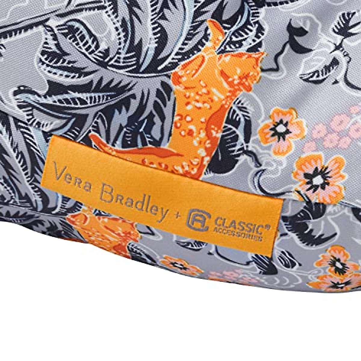 Vera Bradley by Classic Accessories Polyester Water-Resistant Patio Chair Cushion, 21 x 19 x 22.5 x 5 Inch, Rain Forest Toile Gray/Gold, Seat Back Cushion