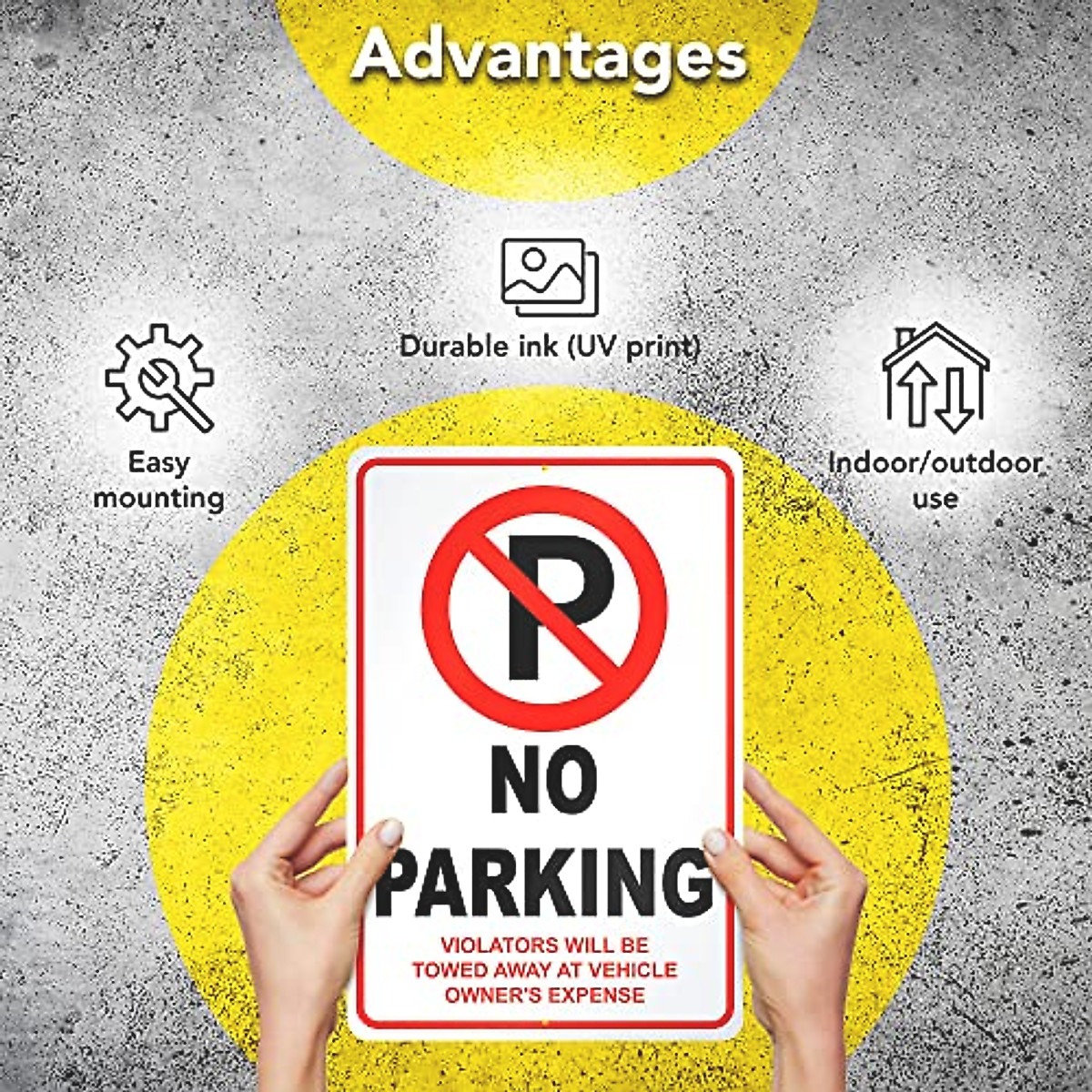 No Parking Signs - No Parking Signs for Driveways Aluminum 8x12 - No Parking Signs Will Be Towed- Do Not Block Driveway Sign - Please No Parking Sign - No Parking Signs Metal