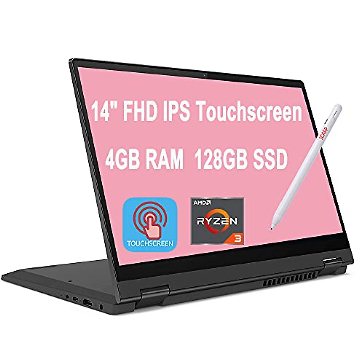 Lenovo Flex 5 2 in 1 Laptop Computer 14" FHD IPS Touchscreen AMD Quad-Core Ryzen 3 4300U (Beats i5-10210U) 4GB DDR4 128GB SSD Dolby Audio Webcam Win 10 + Pen