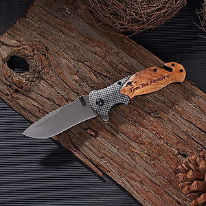 Fodiyaer Gifts For Men - Engraved Pocket Knife With Gift Box - Perfect for Christmas, Fathers Day, Birthday, Anniversary, Graduation.