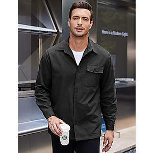 COOFANDY Men's Work Jacket Casual Designer Warm Shirt Jacket Outdoor Hiking Jackets