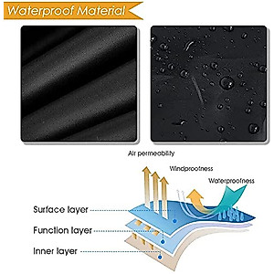 UCARE Curved Sofa Cover Outdoor Patio Furniture Cover Couch Sectional Protector Waterproof Half Moon Sofa Set Cover with Windproof Elastic Cord(Black, 89.7x45.6x33.8in/228x116x86cm)