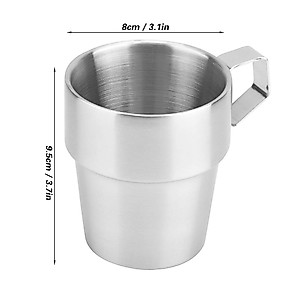 Tomotato Stackable Stainless Steel Coffee Cups, 4 Pcs Stainless Steel Mugs Double Wall Insulated Coffee Mugs Stackable Coffee Mug with Handle and Mug Rack for Home Coffee Shop