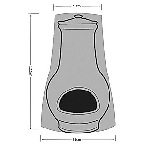 Librao 24" Dx48 H Chiminea Cover Patio Outdoor Waterproof Weatherproof Chimney Fire Pit Heater Cover Protective Garden Heater UV Cover