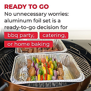 IDL Packaging Aluminum Foil Pans with Lids, Deep - 15 pc Chafing Dish Set - 5 Full Size and 10 Half Size Steam Table Pans + Lids - Disposable Cookware for Catering, Buffet, Party, BBQ