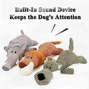 Robustplush - Immortal Squeaker Plush Toy for Aggressive Chewers, Chew Robust Animal Toy for Dog, Dog Stuffed Animals Chew Toy Squeaky, Antarcking Indestructible Dog Toy