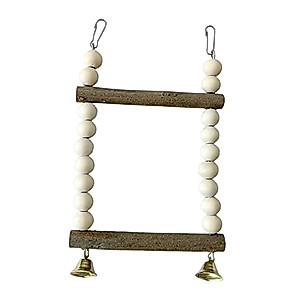 MagiDeal 2Tier Bird Swing Chewing Bite Encourages Foot Exercise Perch Nest Parrots Cage Hanging Toys for Cockatiels Budgie Parrotlet Finches, 21cmx12cm