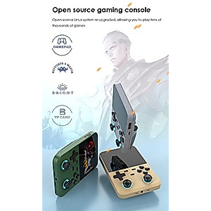EQUITARE D007 Handheld Game Console Support Linux, Built in 10000+ Classic Games, 3.5 Inch IPS Screen Handheld Console with 3D Joystick, WiFi Retro Handheld Game Console Support TF Card(Silver)
