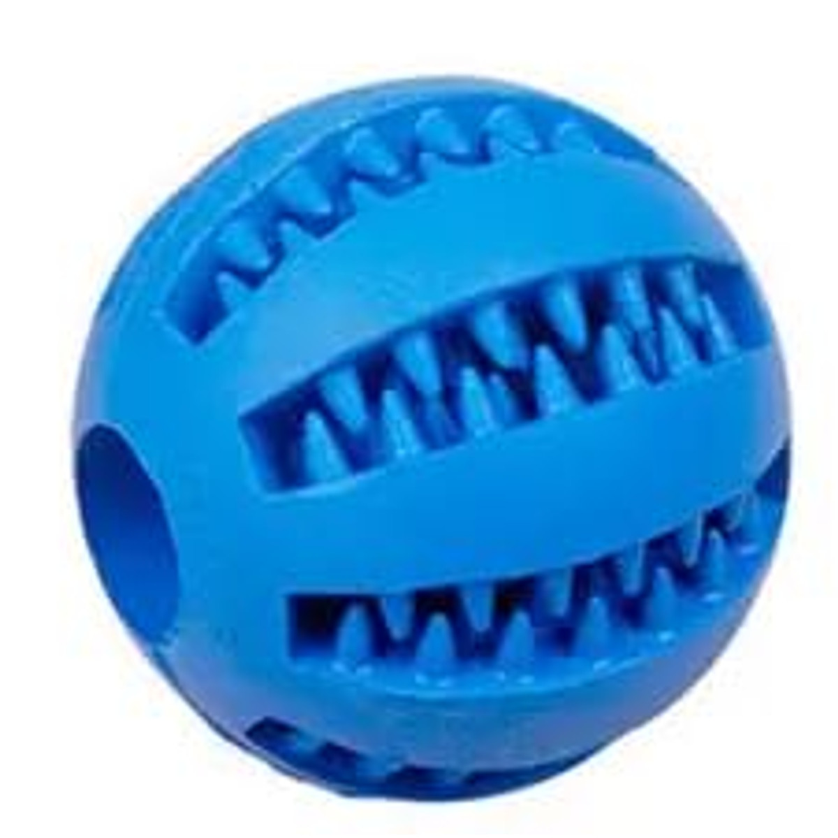 Blue 7cm Rubber Dog Ball Chew Toy for Enrichment and Teething