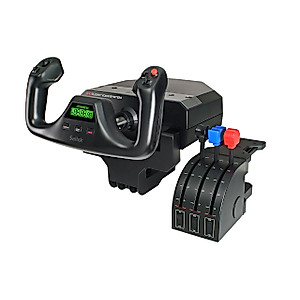 Logitech G PRO Flight Yoke System, Professional Simulation Yoke and Throttle Quadrant, 3 Modes, 75 Programmable Controls, Configurable Throttle Knobs, Steel Shaft, USB, PC - Black