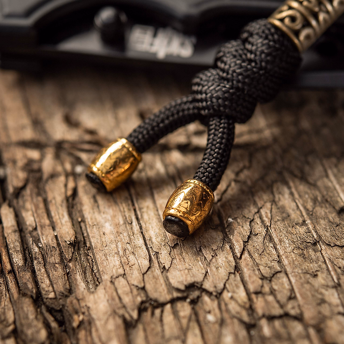 M-Tac Knife Lanyards with Beads - Paracord Lanyard - Tactical Lanyard for Knife – Zeus (Black)