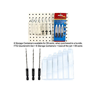 FTG USA Tapered Countersink Drill Bit Set 3 Pc #4 (7/64") Tapered Drill Bit Replacement, Countersink Bit Same Size for Wood Countersink Drill Bits