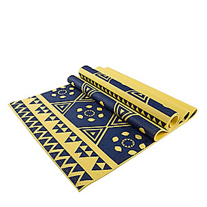 Maji Sports Printed PVC Yoga Mat, Yellow