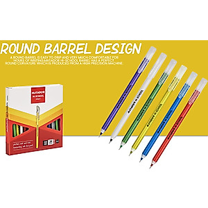 Matador HI-SCHOOL Ballpen, Fine-Point (0.6 mm), Black Ink, 6 different Colorful Bodies, Round Barrel Design, Smooth & Instant Writing, 24 Counts