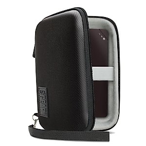 USA GEAR Portable WiFi Hotspot for Travel Carrying Case - Hotspot Booster Case with Wrist Strap - Compatible with 4G LTE Wi-Fi Mobile Hotspots from Verizon, Netgear, Huawei, GlocalMe - Black