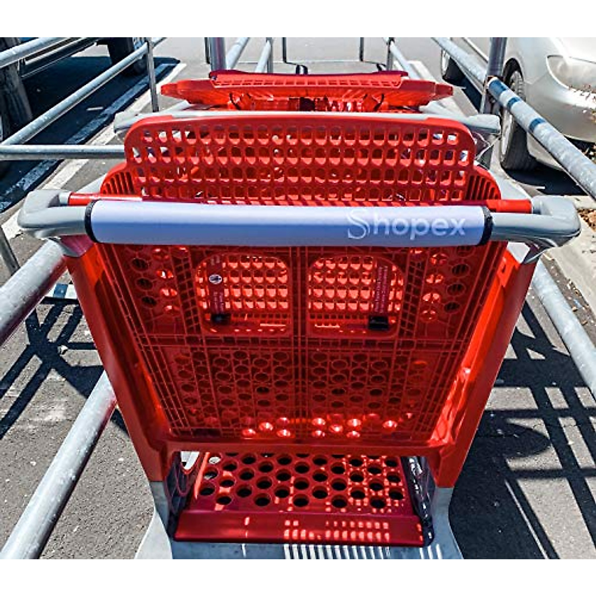 Shopping Cart Handle Cover by Shopex, Cover for Grocery Cart, Buggy and Trolley Handles | Safe for Adults, Babies and The Environment | Eco-Friendly and Reusable | 16 Inches Long | Grey