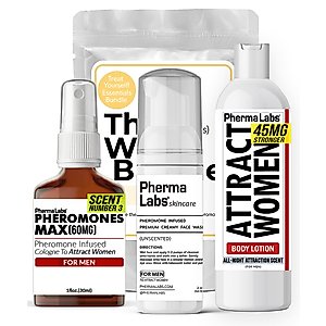 PHERMALABS Pheromone Cologne Essentials Bundle: Cologne, Unscented Face Wash and Body Lotion (3 items) - for Him [Attract Women]
