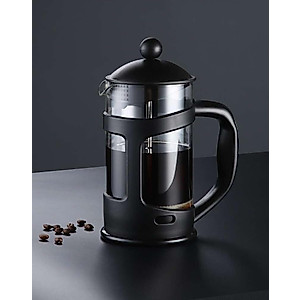Ozzmm French Press Coffee Maker 34 Oz/8 Cups, Coffee Press and Tea Maker with Triple Filters, Heat Resistant Borosilicate Glass with Steel Plunger