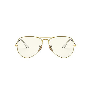 Ray-Ban RB3025 Classic Evolve Polarized Aviator Sunglasses, Gold/Clear to Grey Photochromic, 58 mm