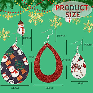AOUXSEEM 241 Pcs Christmas Faux Leather Earrings Making Kit for Beginner, Contains 72 Pre Cut Hollow Teardrop Earring Pieces with Hooks Jump Rings Opener Earring Display Cards and Self-Adhesive Bags