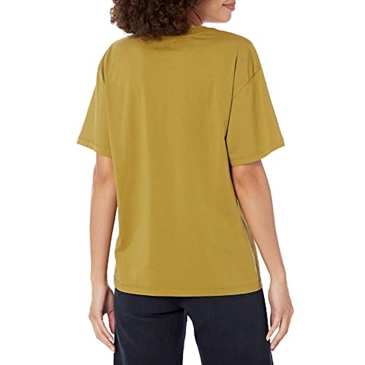 The Drop Women's Lydia Loose Short Sleeve Drop Shoulder Jersey T-Shirt, Olive Oil , S