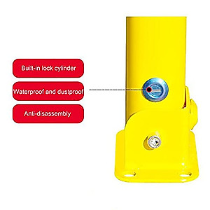 CAIMIAO Double-Rod Double-Lock Parking Space Lock,Heavy Duty Fold Down Metal Parking Obstacle Detachable,Folding Anti-Theft Lock Parking Post for Security Driveway Parking