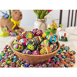 Importer AM Polish Easter Handpainted Wooden Eggs (Pisanki), Set of 6 Medium Eggs