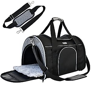 Cat Carrier Airline Approved, NAVREX Pet Travel Carrier with Fleece Pad and ID Tag, Pet Carrier for Medium Cats Under 25, Cat Soft Sided Dog Carrier Top Loading with Breathable Mesh, Gift for Pets