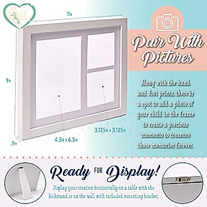 Lime Clay Hand/Footprint Photo Frame for Babies, Kids, and Pets – Includes 9” x 11” Colored Wood Photo Frame, Roller, Mounting Hardware, and Instructions -"Pose"ies