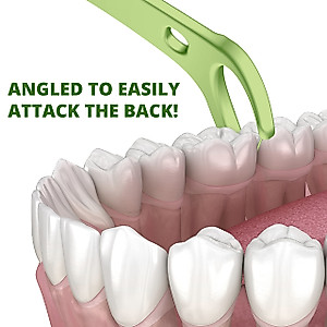 Plackers Back Teeth Micro Mint Dental Flossers, Delicious Mint Flavor, Provides Easy Access for Back Teeth, Built-in Protected Pick, Easy Storage, 75 Count (Pack of 1)